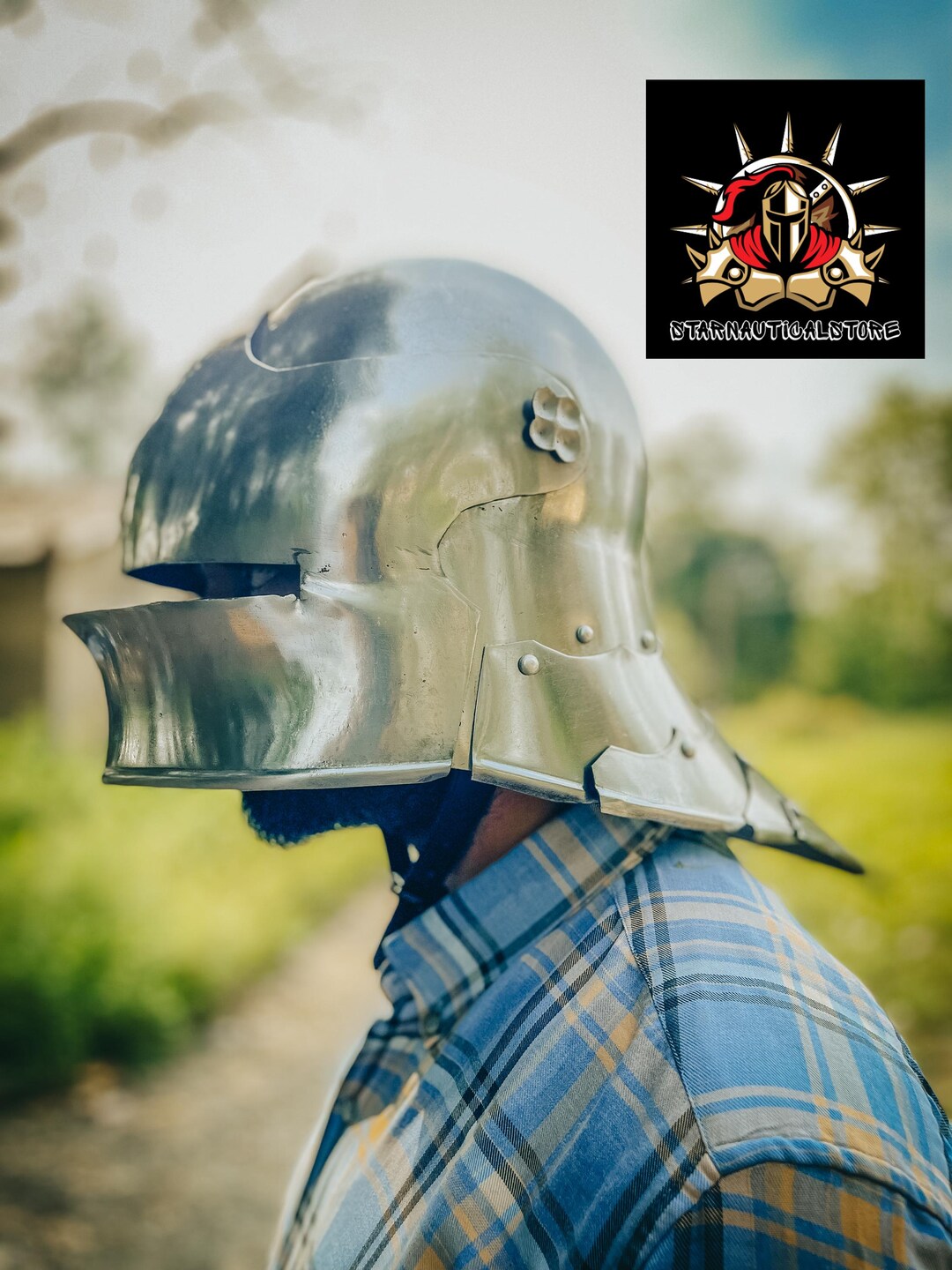 Medieval German Sallet Knight Helmet | SCA LARP Re-enactment Armor ...