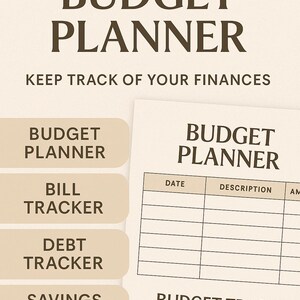 Printable Budget Planner & Expense Tracker | Finance Organizer PDF ...