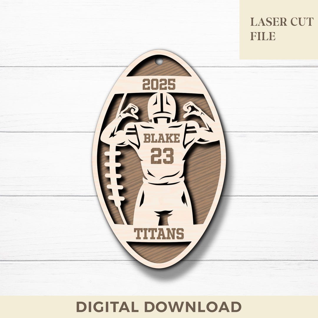 Custom Football Ornament Svg, Personalized Player Name Number Team ...