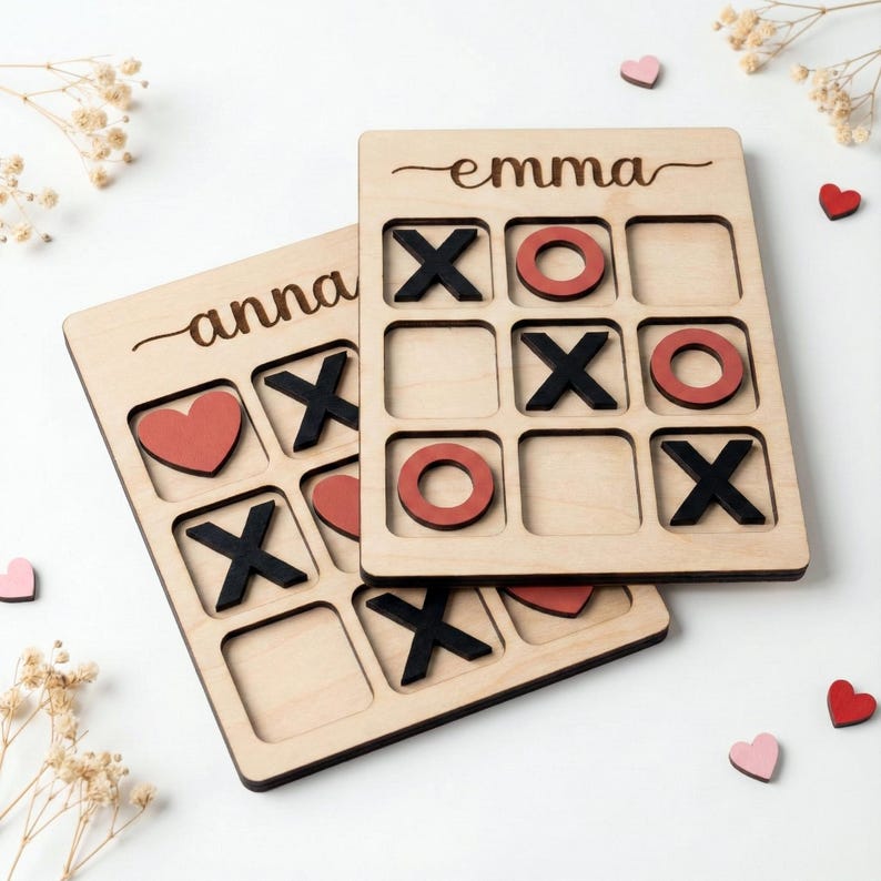 Valentine's Day Heart Tic Tac Toe Svg, for Glowforge, Laser Cut File - Etsy