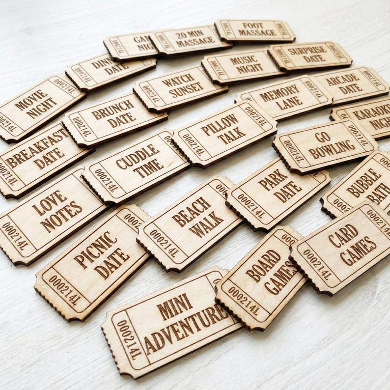 Date Night Ticket SVG Bundle of 60, Couples Date Jar Tokens, Valentine ...