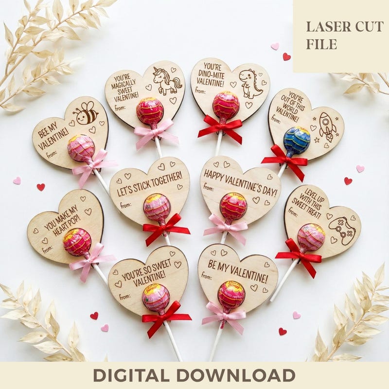 Lollipop Cards Valentines - Etsy