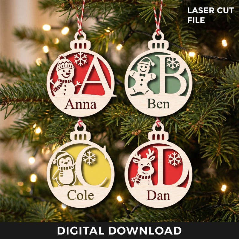 Snowman Ornament Svg Name - Etsy