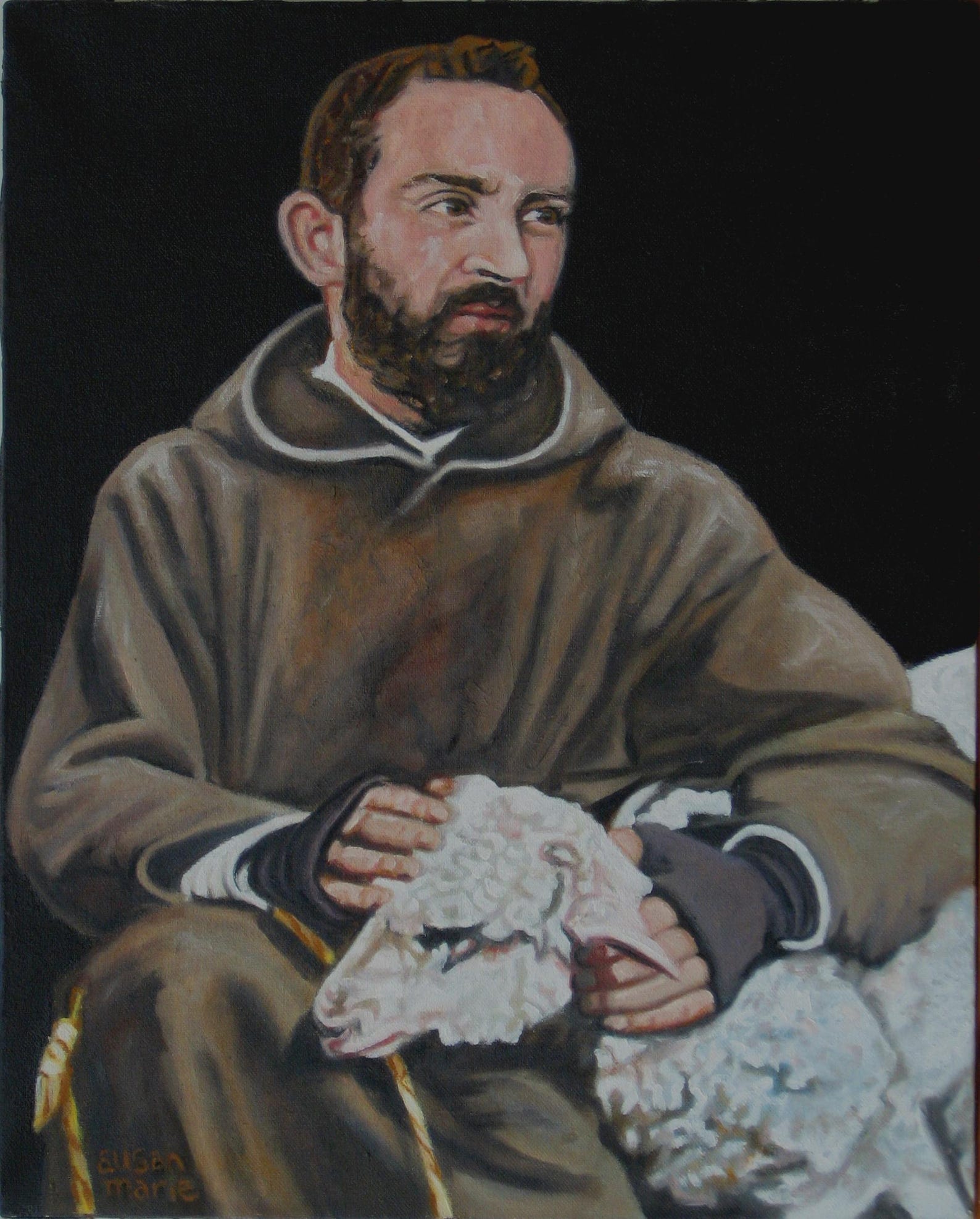 Padre Pio Print: Young Stigmatized Saint Portrait - Etsy