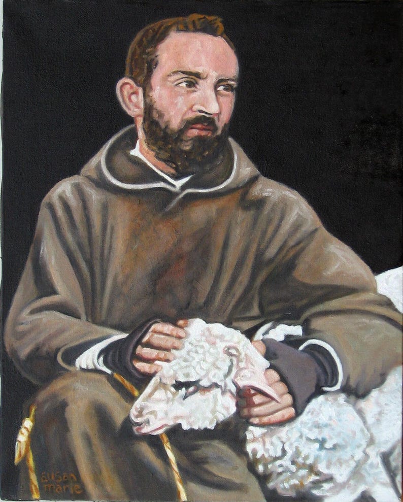 Padre Pio Print: Young Stigmatized Saint Portrait - Etsy
