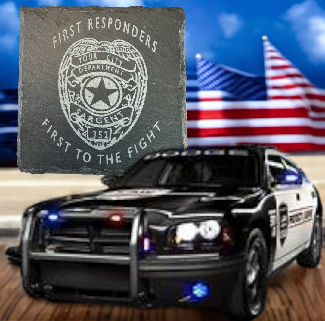 Police Department First Responders First to the Fight Custom Slate ...