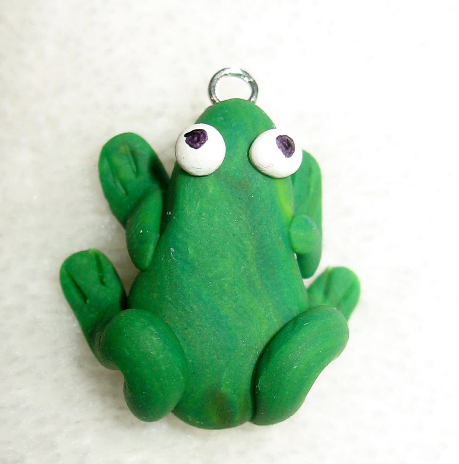 Polymer clay cute frog pendant | Etsy
