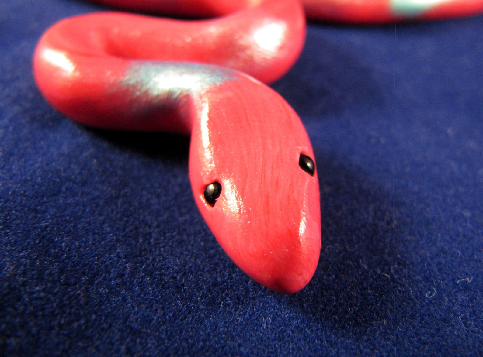 Hot Pink Polymer Clay Flexible Snake Necklace - Etsy
