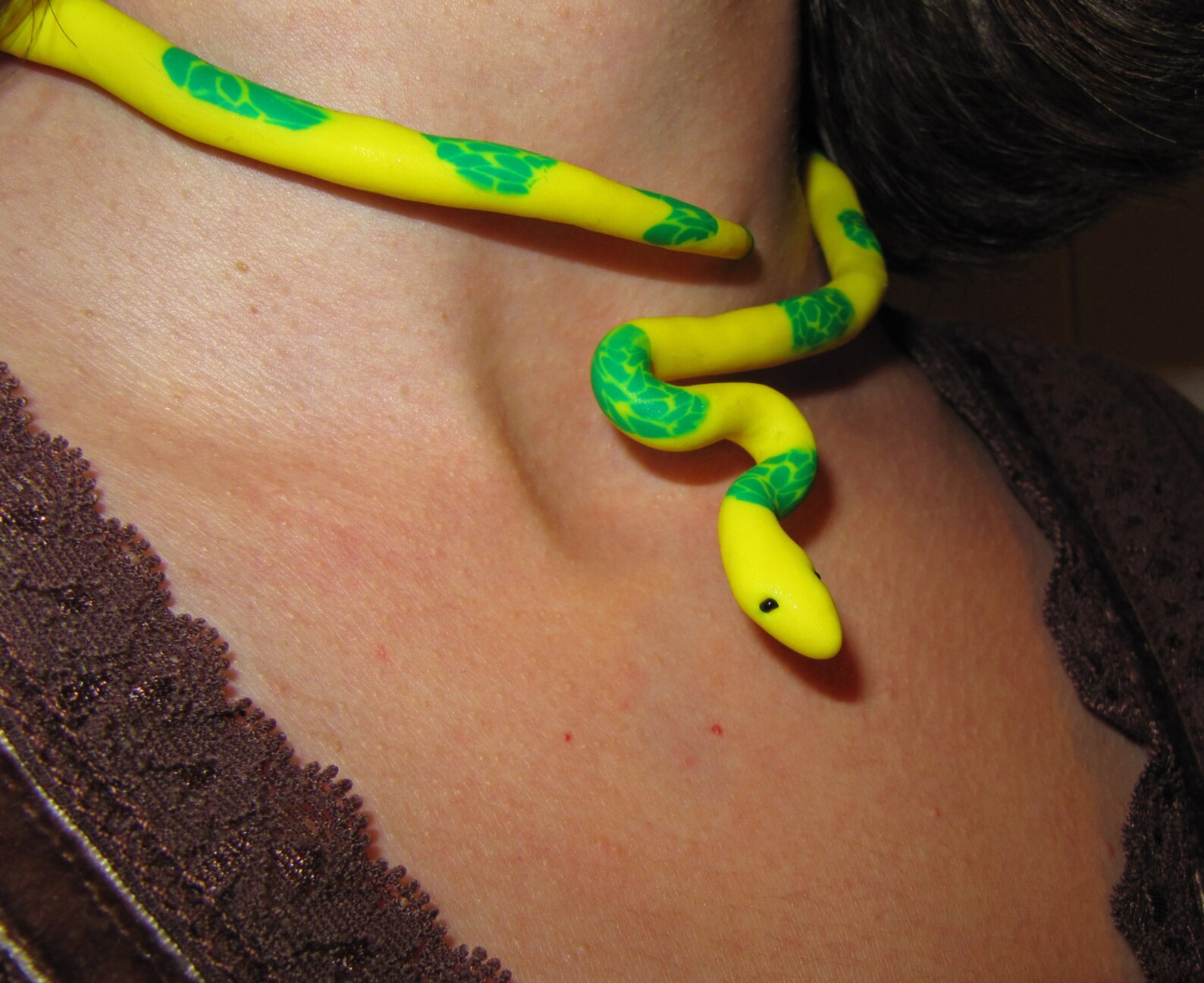 Orange and Red Flexible Snake Necklace - Etsy