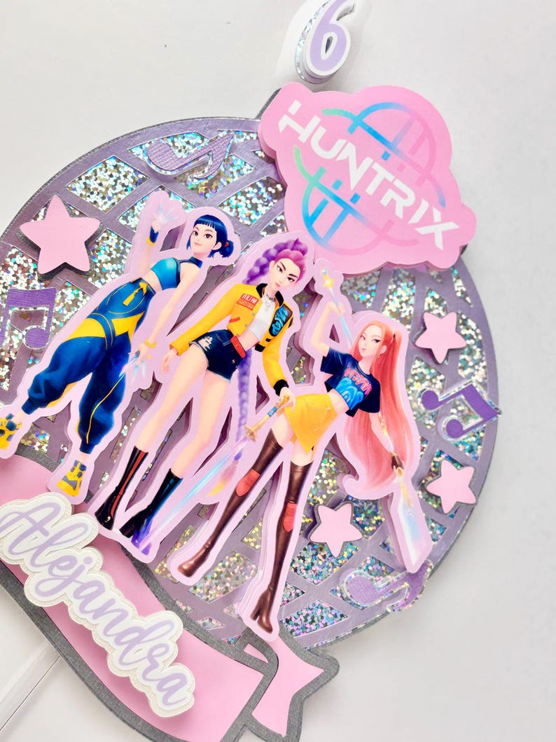 K-pop Inspired Cake Topper - Personalized - Holographic - Etsy