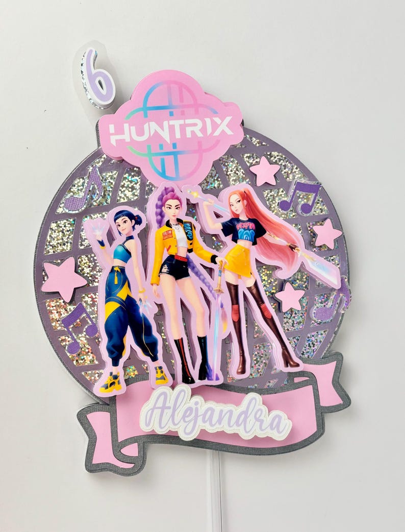 K-pop Inspired Cake Topper - Personalized - Holographic - Etsy