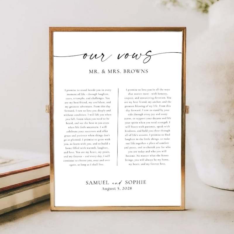 Wedding Vows Framed - Etsy