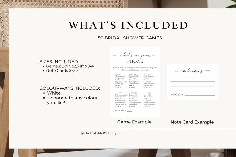 50 Bridal Shower Games Bundle: Modern Minimalist Design (printable ...