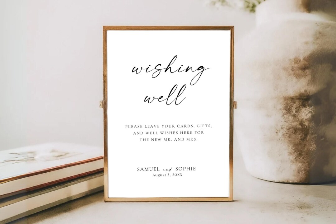 Minimalist Wedding Well Wishes Sign Template (instant Download), MC25 ...