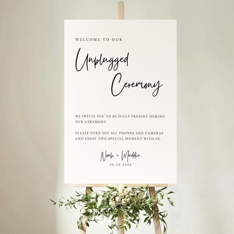 Unplugged Ceremony Sign - Etsy