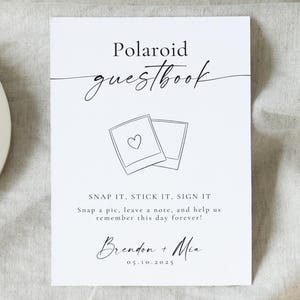 Polaroid Guestbook Sign: Modern Wedding Photo Booth Template (digital ...
