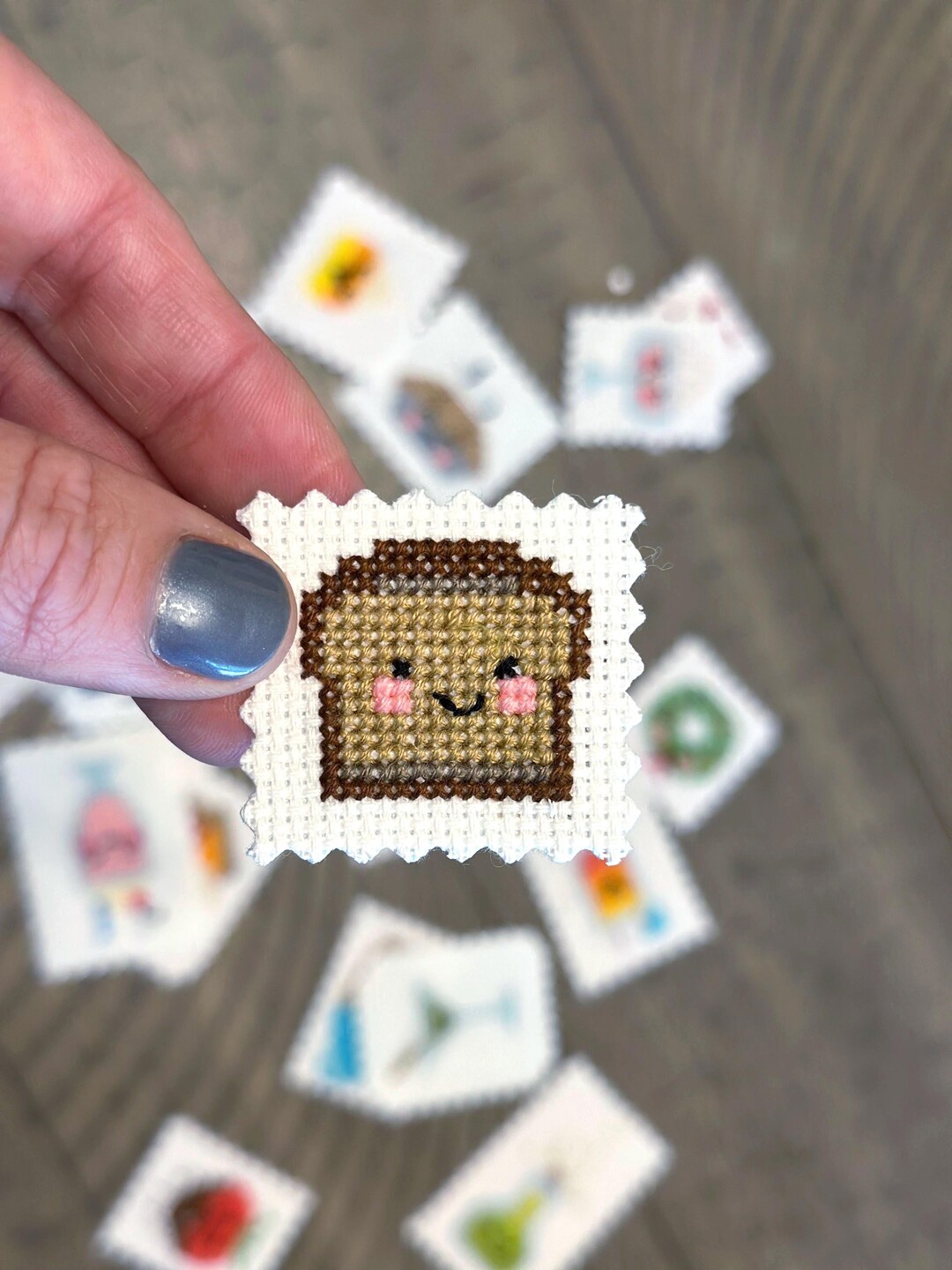 Toast Kawaii Completed Cross Stitch - Etsy