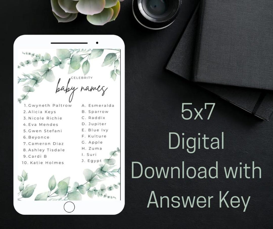 Celebrity Baby Names Baby Shower Game - Digital Download - Etsy