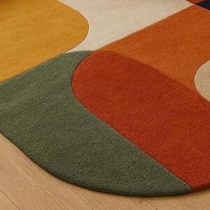 Modern Abstract Color Block Rug Geometric Shape Area Rug Vibrant Multi ...