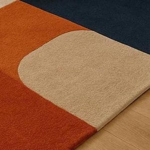 Modern Abstract Color Block Rug Geometric Shape Area Rug Vibrant Multi ...