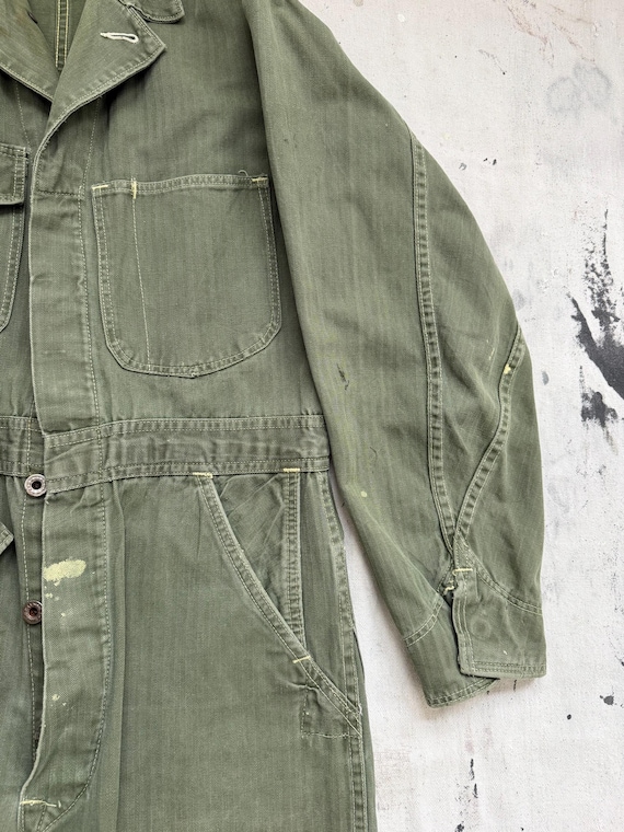 Vintage 1940s WW2 US Military HBT Coveralls Laurel Wr… - Gem