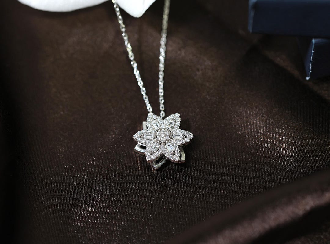 Spinner Lotus Flower Necklace - Delicate & Silver Lotus Flower Pendant ...