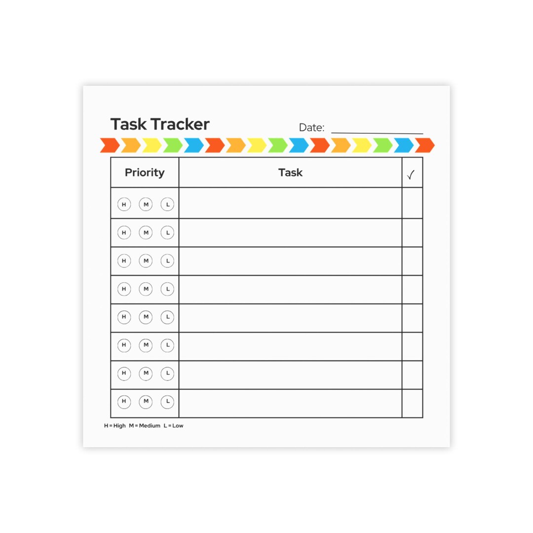 Daily Task Tracker Sticky Note, Printable Planner Insert for ...