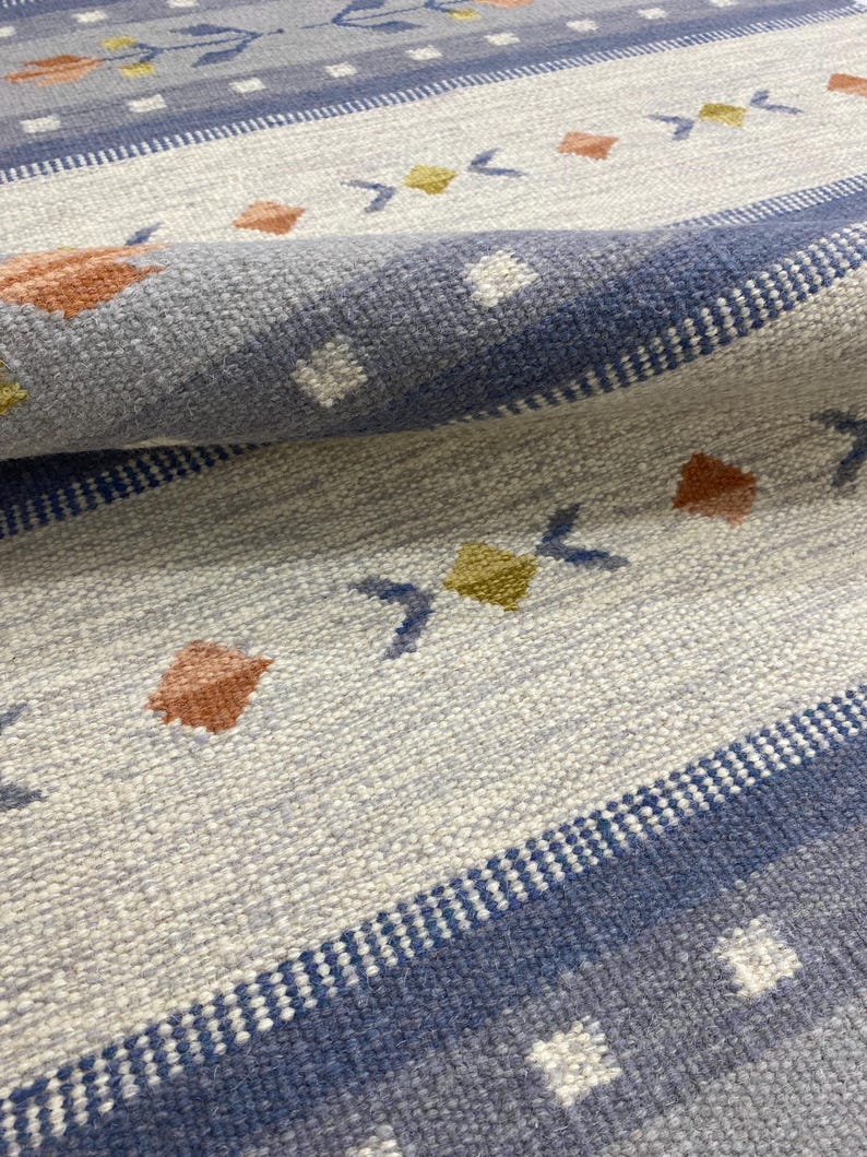 Buy Modern Flat Weave Rug, Wool Multicoloured Persian Rug for Living ...