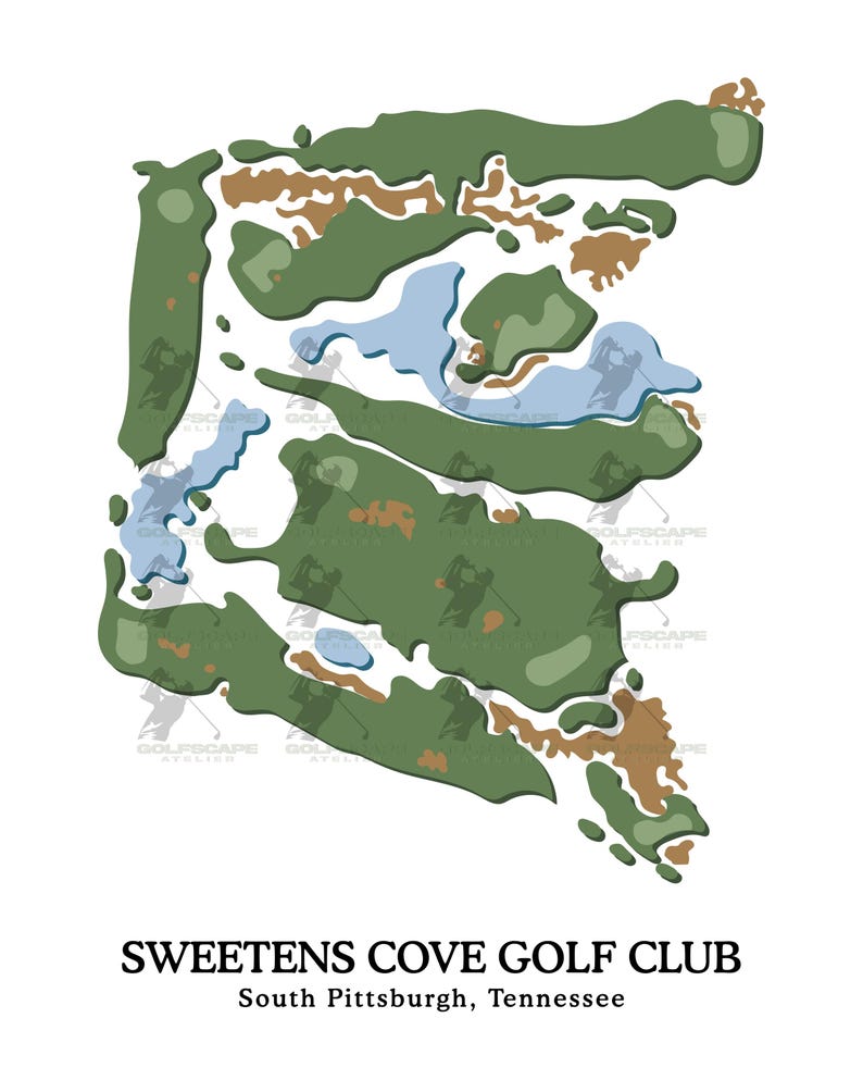 Custom 9 Holes Golf Course Map | Sweetens Cove Golf Club | Printable ...