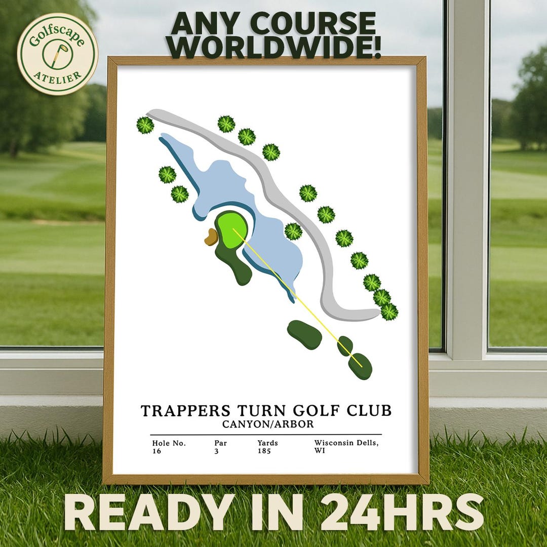 Trappers Turn Golf Club | Canyon, Arbor | Custom HOLE-IN-ONE Golf Map ...