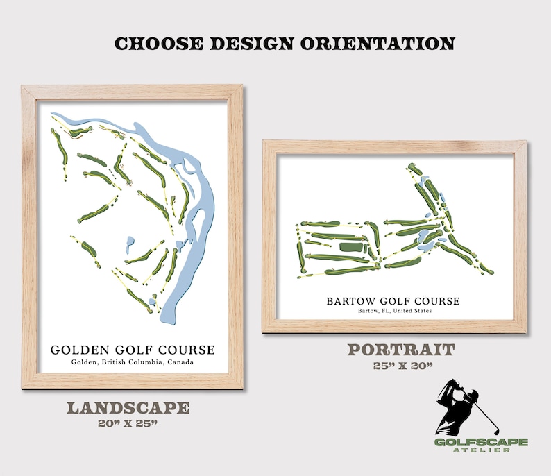 Custom Golf Course Map Digital Download | Bartow Golf Course Map | Golf ...