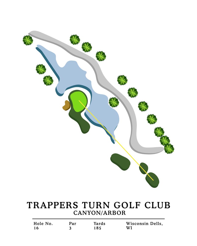 Custom Hole in One Golf Illustration - Print - Golf Course - Golf Art ...