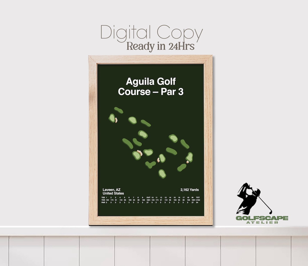Personalized Golf Course Map Art | Custom Golf Gift for Him | Unique ...
