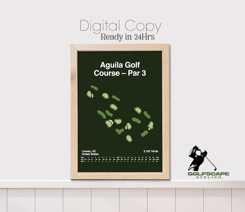 Personalized Golf Course Map Art | Custom Golf Gift for Him | Unique ...