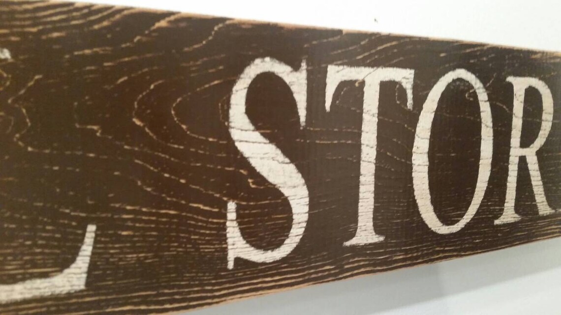 36 Inch General Store Wooden Sign brown With White Letters - Etsy