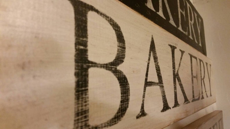 28 Inch Wooden Bakery Sign white With Black Letters - Etsy
