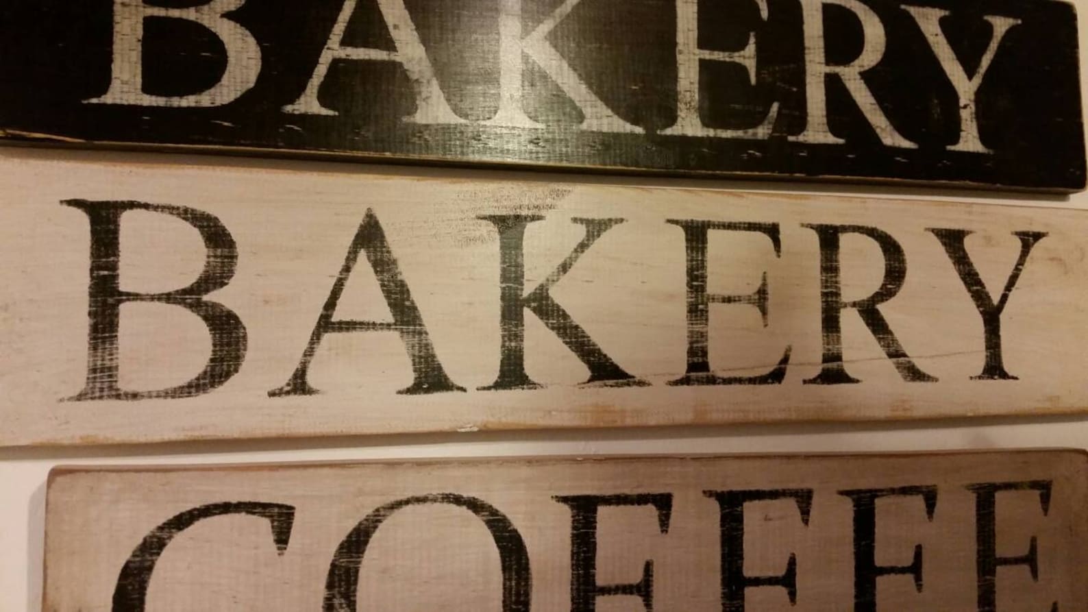 28 Inch Wooden Bakery Sign white With Black Letters - Etsy