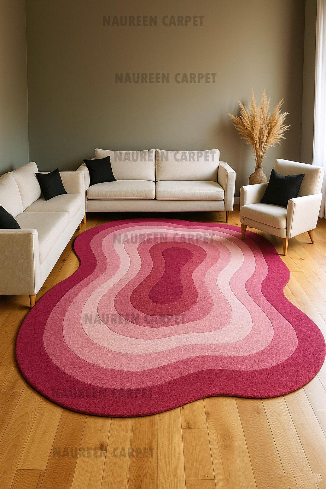 Funky Blob Rug – Colorful Wavy Pink Accent Rug for Bedroom & Lounge - Etsy
