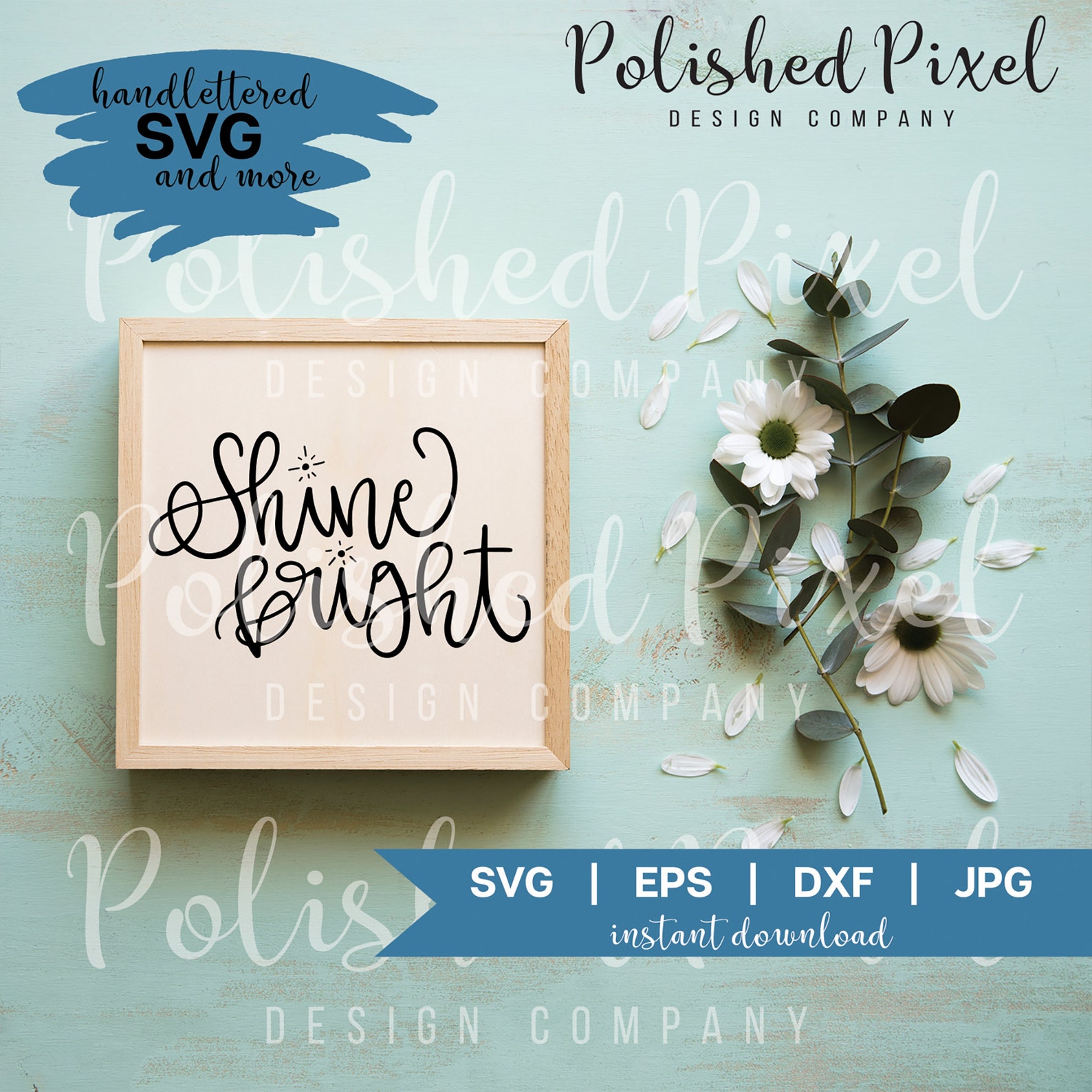 Shine Bright SVG Handlettered SVG Inspirational SVG - Etsy