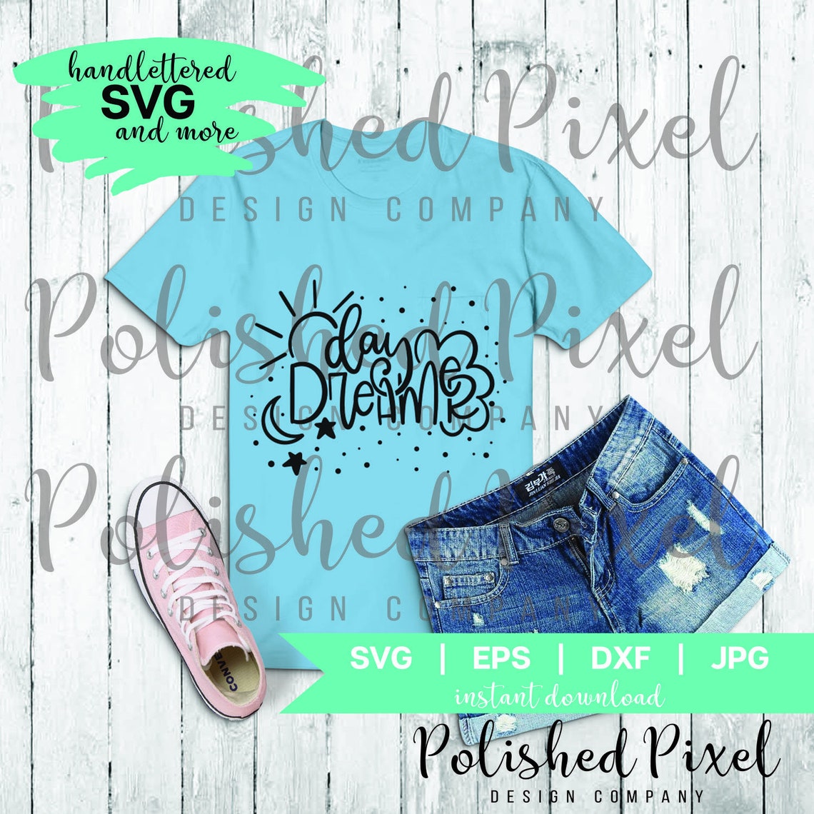 Handlettered Day Dreamer Svg T-shirt Design, Day Dream Svg Cut File ...