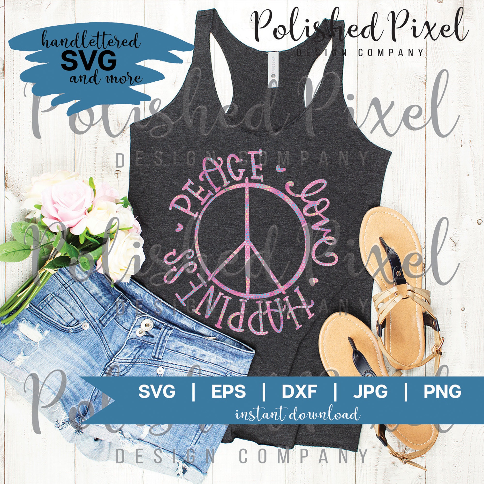 Peace Love Happiness SVG Peace Sign SVG Peace SVG - Etsy