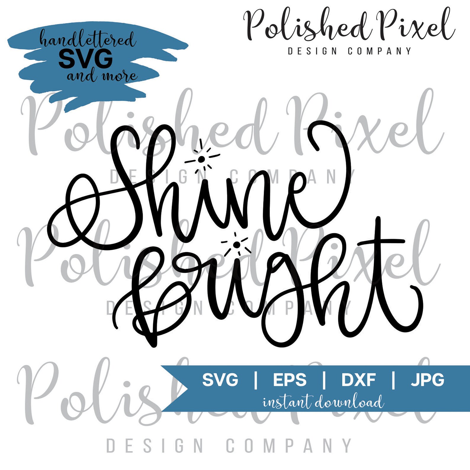 Shine Bright SVG Handlettered SVG Inspirational SVG - Etsy