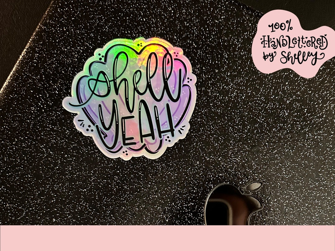 Holo Shell Yeah Sticker, Seashell Sticker, Beach Sticker, Vacation ...