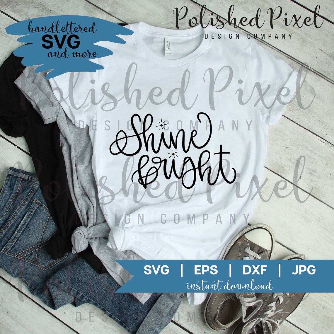 Shine Bright SVG Handlettered SVG Inspirational SVG - Etsy
