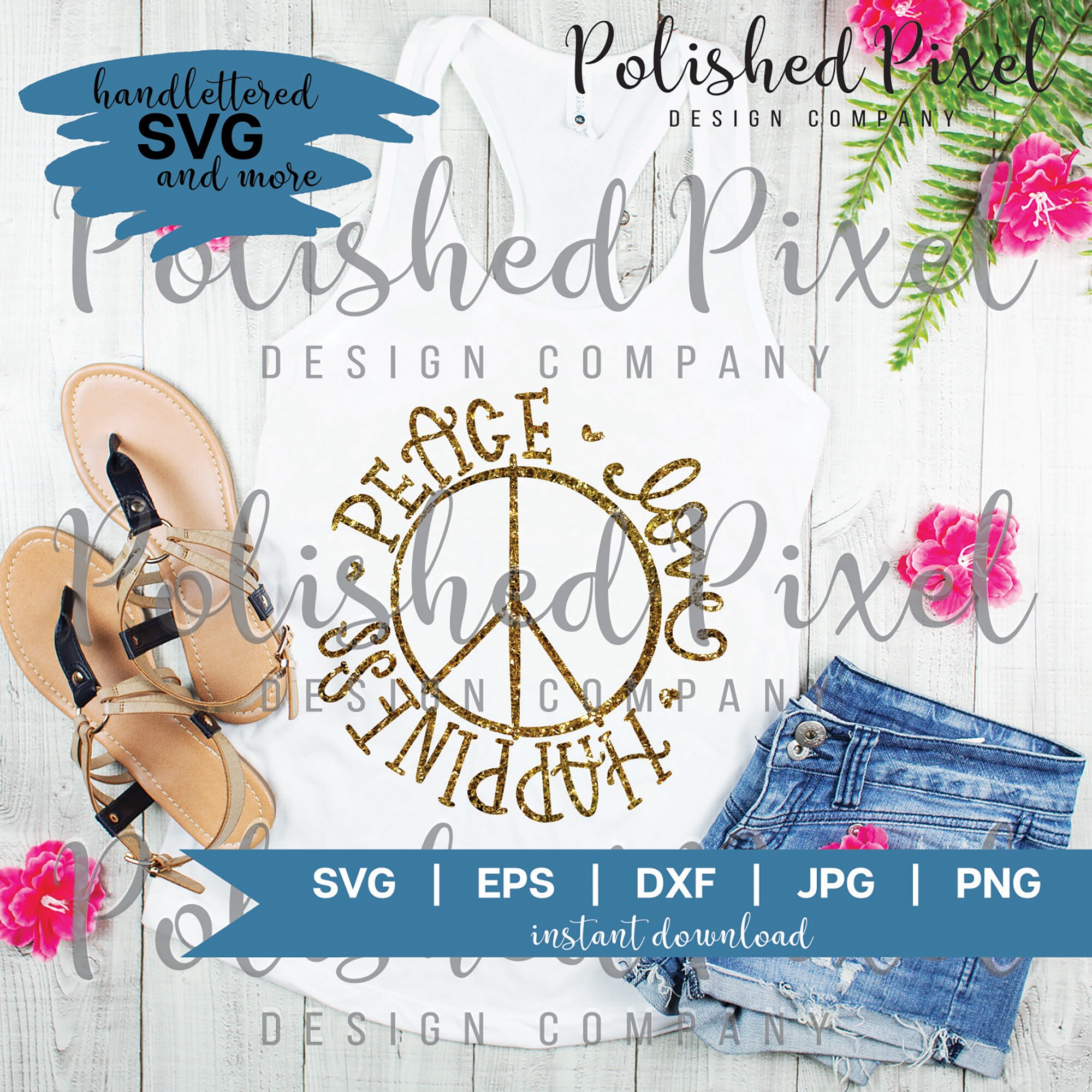 Peace Love Happiness SVG Peace Sign SVG Peace SVG - Etsy