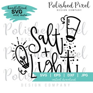 Handlettered Salt and Light SVG, Christian T-shirt Design, Bible Quote ...