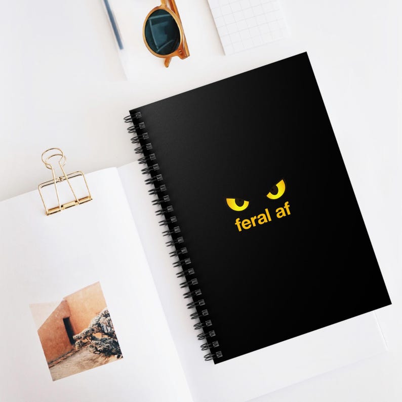 Feral AF Spiral Notebook - Ruled Lines, Grunge Journal, Gift for ...