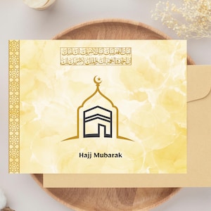 Hajj Mubarak Greeting Cards, Islamic Greeting Cards, Printable Hajj ...