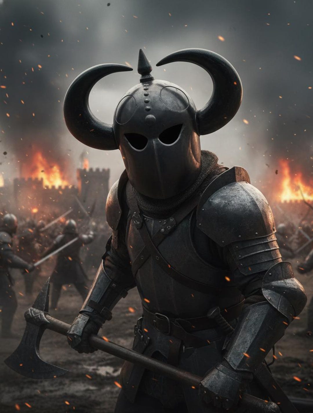 Frank Fra Zetta Death Dealer Helmet - Medieval Horned Fantasy Mask ...