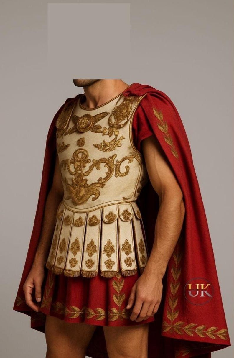 White Leather Roman Muscle Cuirass: Medieval Knight Armor, Cosplay - Etsy